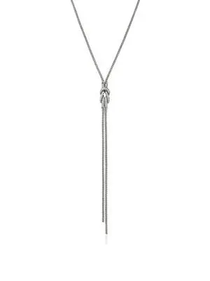 John Hardy Sterling Love Knot Y Diamond Necklace - Silver