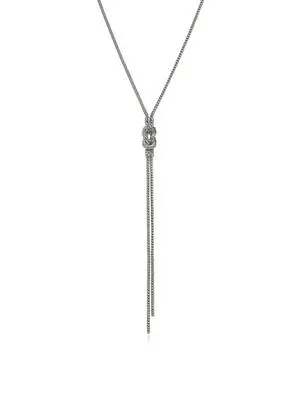 John Hardy Sterling Love Knot Y Diamond Necklace - Silver