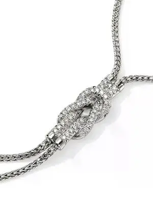 John Hardy Sterling Love Knot Y Diamond Necklace - Silver