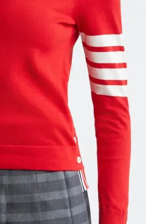Thom Browne 4-bar Jersey Stitch Cardigan - Red