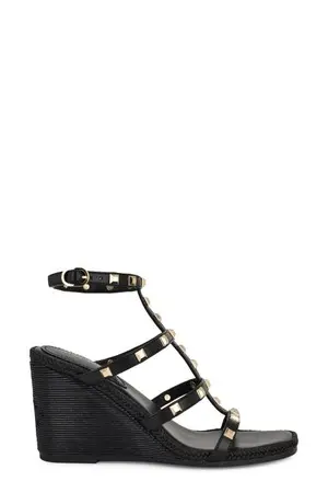 Nine West Sardis Strappy Wedge Sandals - Black