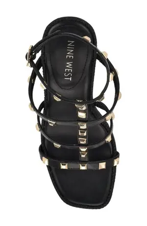 Nine West Sardis Strappy Wedge Sandals - Black