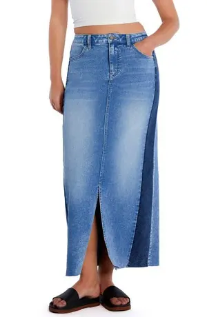 WASH LAB DENIM Split Maxi Skirt