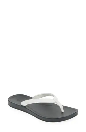 Olukai Uiki Flip Flop - Bright White / Lava Rock