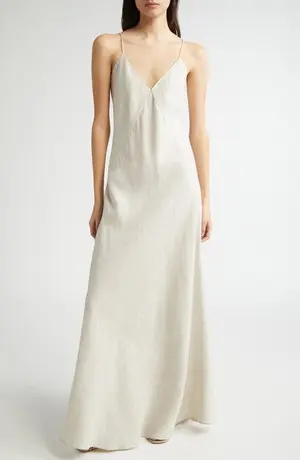 Eleventy Linen Blend Maxi Dress - Sand