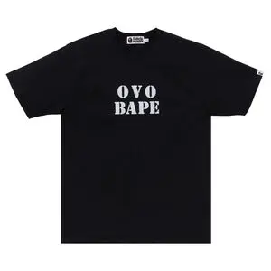 A BATHING APE X Ovo Stencil Logo Tee - Black