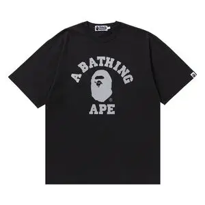A BATHING APE College Overdye Tee - Black