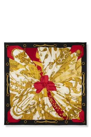 Hermès Multicolor 'soleil De Soie' Silk Scarf 90 - Black