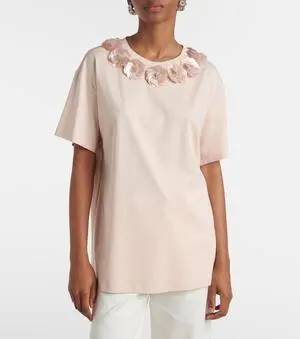 Max Mara Gennaio Embellished Jersey Top - Beige