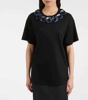 Max Mara Gennaio Embellished Jersey Top