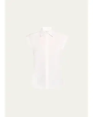 Lafayette 148 New York Fitted Cotton Shirt - White