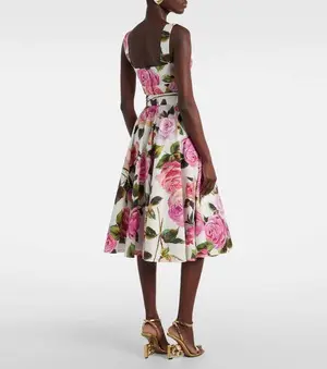 Dolce & Gabbana Floral Cotton Poplin Crop Top - Multicoloured