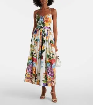 Dolce & Gabbana Floral Cotton Poplin Crop Top - Multicoloured