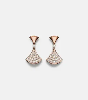 BVLGARI Divas' Dream 18kt Rose Gold Diamond Earrings - Pink