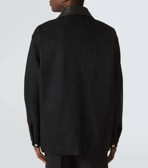 JIL SANDER Leather-trimmed Denim Jacket
