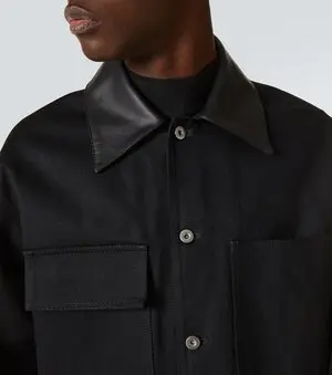 JIL SANDER Leather-trimmed Denim Jacket