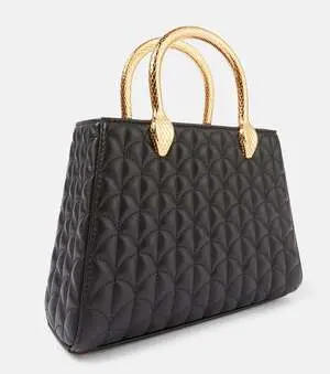 BVLGARI Serpentine Duo Leather Top-handle Bag - Black