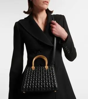 BVLGARI Serpentine Duo Leather Top-handle Bag - Black