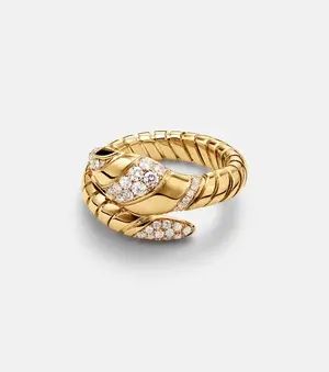 BVLGARI Serpenti Tubogas Ring With Diamonds And Onyx