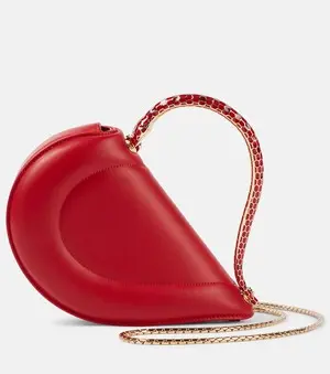 BVLGARI Serpenti Cuore 1968 Leather Top-handle Bag - Red