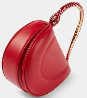 BVLGARI Serpenti Cuore 1968 Leather Top-handle Bag - Red
