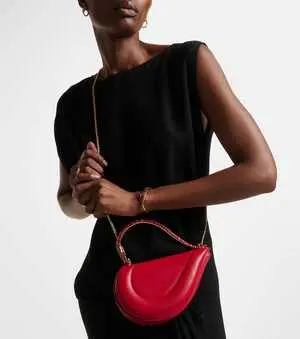 BVLGARI Serpenti Cuore 1968 Leather Top-handle Bag - Red