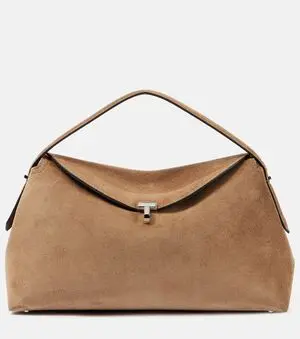 TOTEME T-lock Suede Tote Bag - Brown