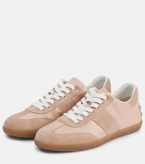 TOD'S Tabs Leather And Suede Sneakers - Beige