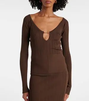 Jacquemus Pralu Logo Ribbed-knit Top