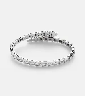 BVLGARI Serpenti Viper 18kt White Gold Bangle With Diamonds
