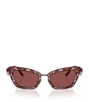 Dolce & Gabbana Steel Rectangle Frame Sunglasses - Red