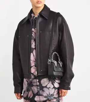 Amiri Leather Micro Ma Bag - Black