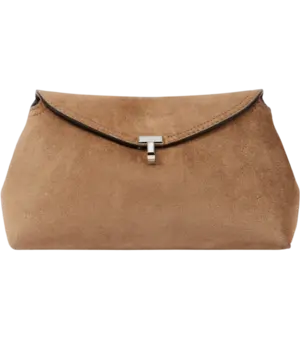 TOTEME T-lock Suede Clutch