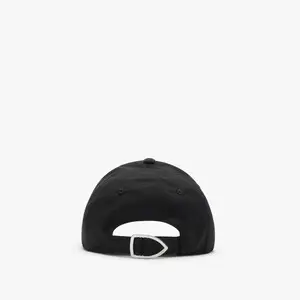 Burberry Logo Gabardine Baseball Cap - Black