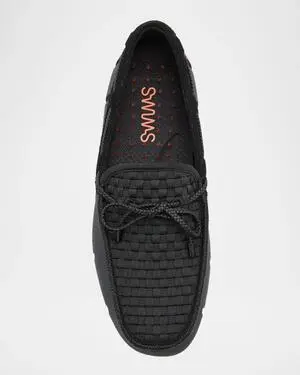Swims Woven Textile And Suede Drivers - Black