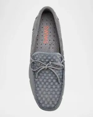 Swims Woven Textile And Suede Drivers - Grey