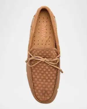 Swims Woven Textile And Suede Drivers - Nut