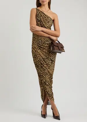 Norma Kamali Diana Xl Leopard Stretch-jersey Maxi Dress