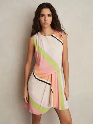 REISS Ellia Stripe-print Mini Dress