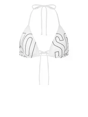 Moschino Print Bikini Top - White