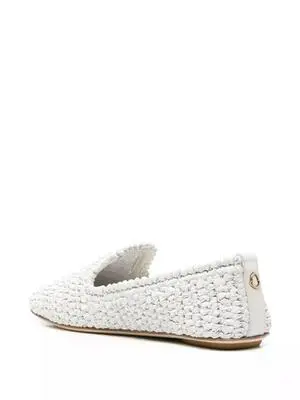 Moncler Interwoven Design Slippers - White