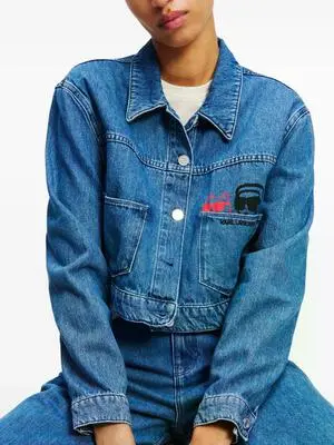 Karl Lagerfeld Ikon Cropped Denim Jacket