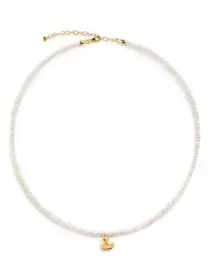 Monica Vinader Heart Mini Pearl Necklace - Gold