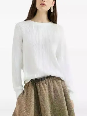 Brunello Cucinelli Cotton Crew Neck Sweater - White