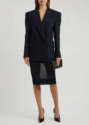 Saint Laurent Semi-sheer Knitted Midi Skirt