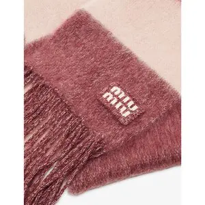 Miu Miu Stripe Brushed Mohair Wool-blend Scarf