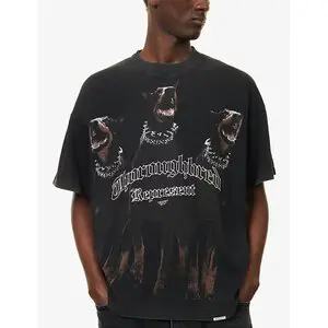 REPRESENT Thoroughbred Graphic-print Cotton T-shirt - Vintage Black