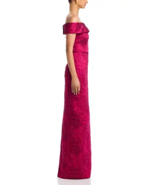 Rickie Freeman For Teri Jon Jacquard Gown - Lipstick