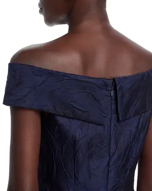 Rickie Freeman For Teri Jon Jacquard Gown - Navy