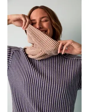 NIC+ZOE Zig Zag Striped Sweater - Blue Multi